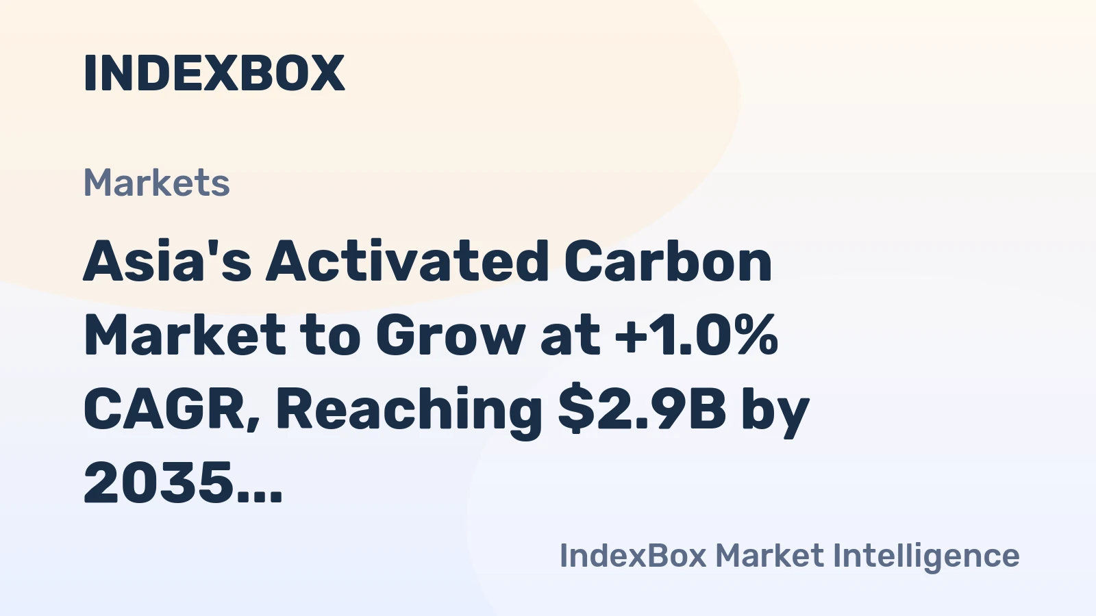 Asia's Activated Carbon Market to Grow at +1.0% CAGR, Reaching $2.9B by 2035