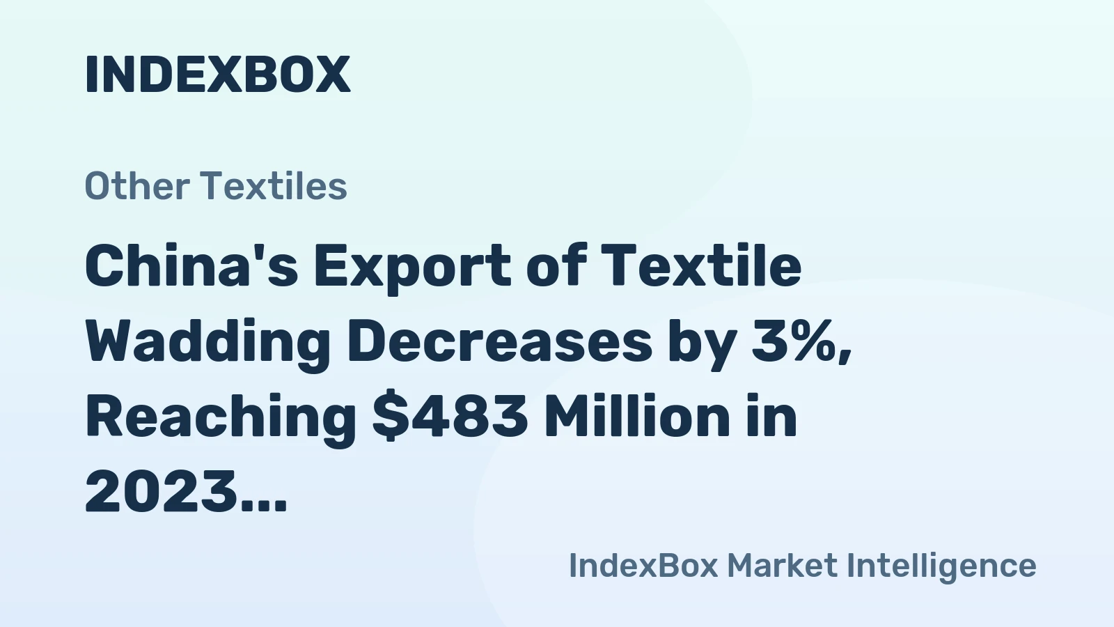 China's Export of Textile Wadding Decreases by 3%, Reaching $483 Million in 2023