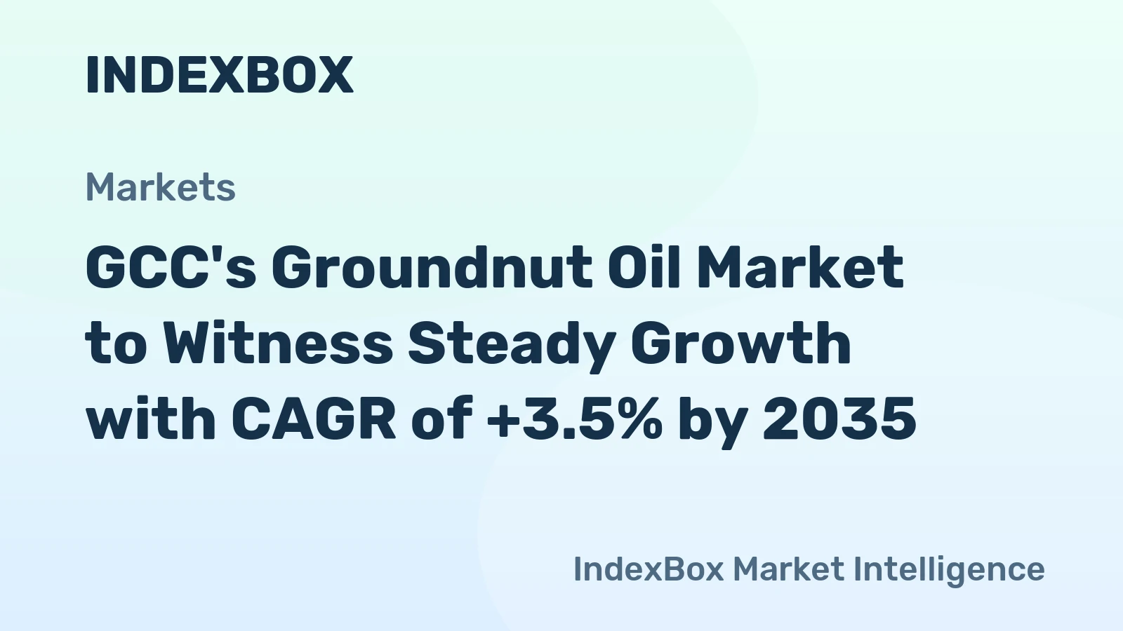 GCC's Groundnut Oil Market to Witness Steady Growth with CAGR of +3.5% by 2035