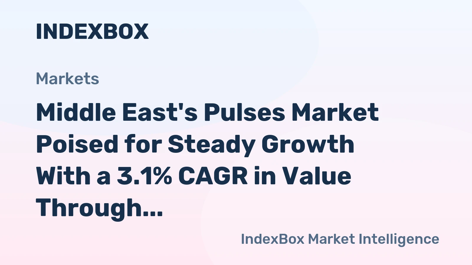 Middle East's Pulses Market Poised for Steady Growth With a 3.1% CAGR in Value Through 2035