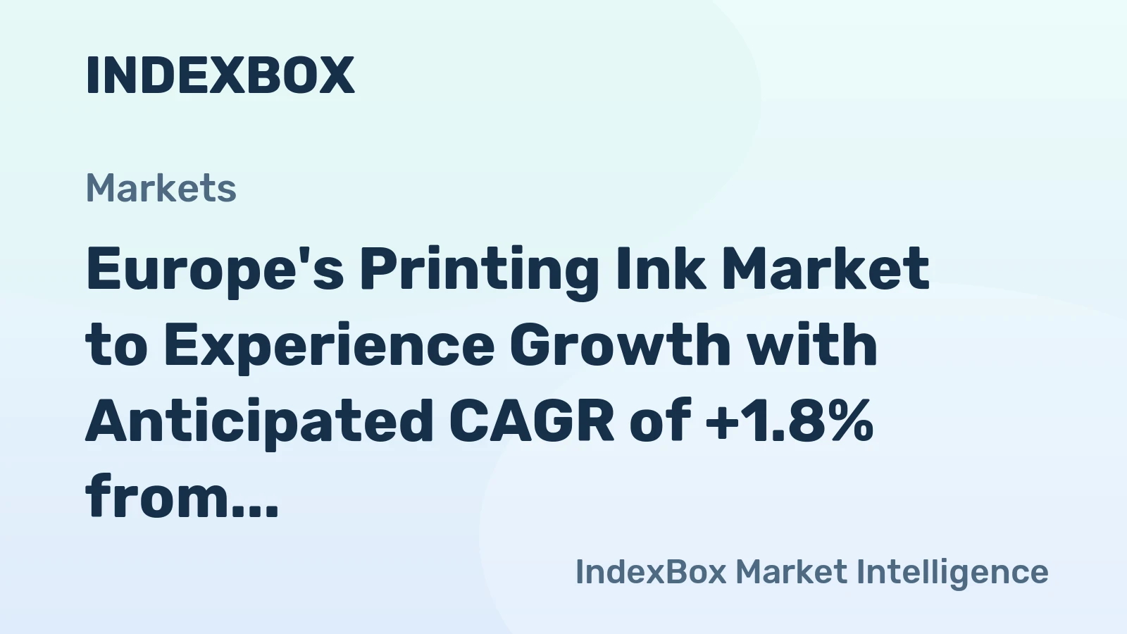 Europe's Printing Ink Market to Experience Growth with Anticipated CAGR of +1.8% from 2024 to 2035