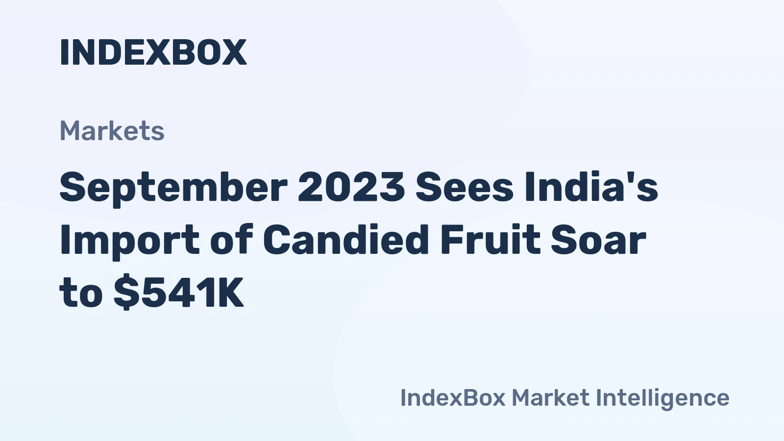September 2023 Sees India's Import of Candied Fruit Soar to $541K