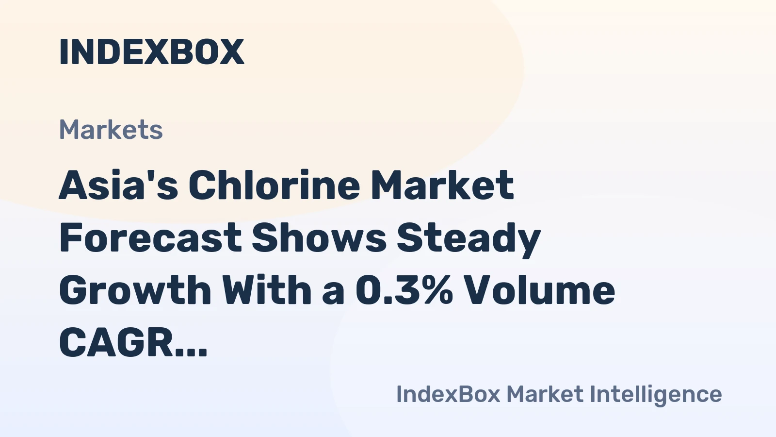 Asia's Chlorine Market Forecast Shows Steady Growth With a 0.3% Volume CAGR Through 2035