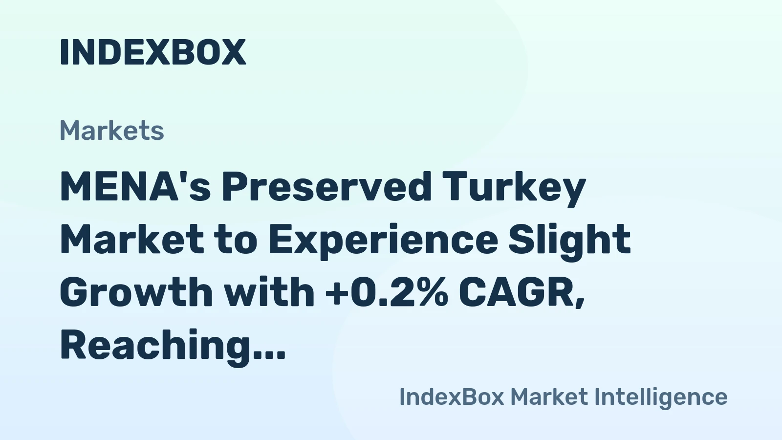 MENA's Preserved Turkey Market to Experience Slight Growth with +0.2% CAGR, Reaching $2.2B by 2035