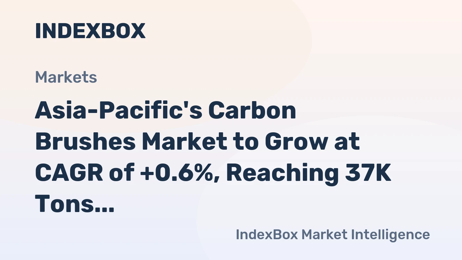 Asia-Pacific's Carbon Brushes Market to Grow at CAGR of +0.6%, Reaching 37K Tons by 2035