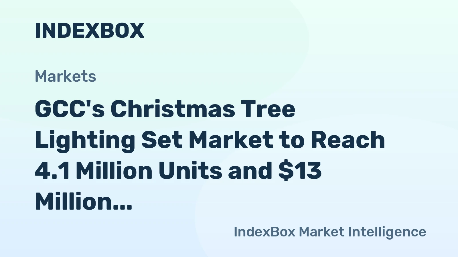GCC's Christmas Tree Lighting Set Market to Reach 4.1 Million Units and $13 Million in Value