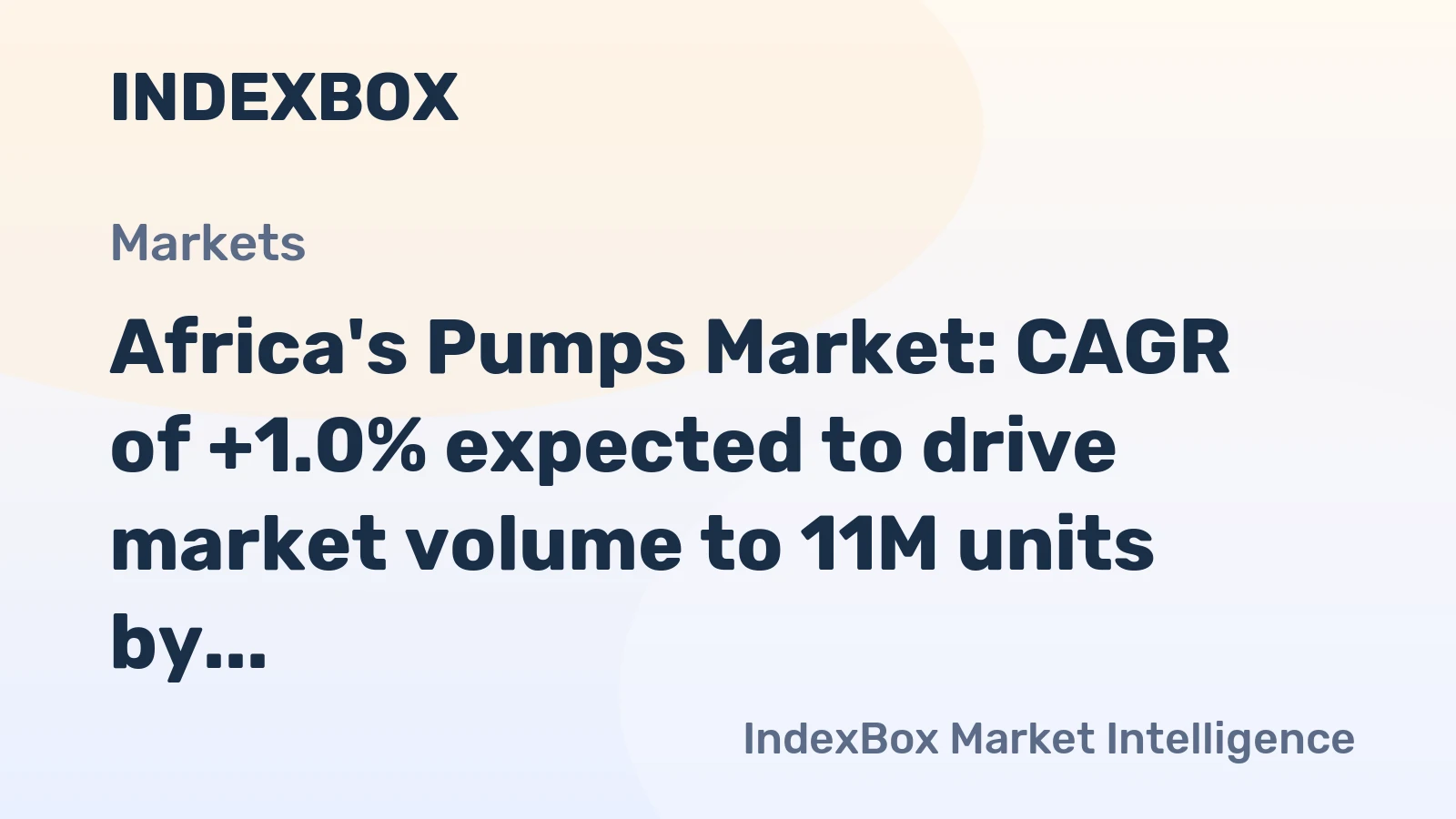 Africa's Pumps Market: CAGR of +1.0% expected to drive market volume to 11M units by 2035