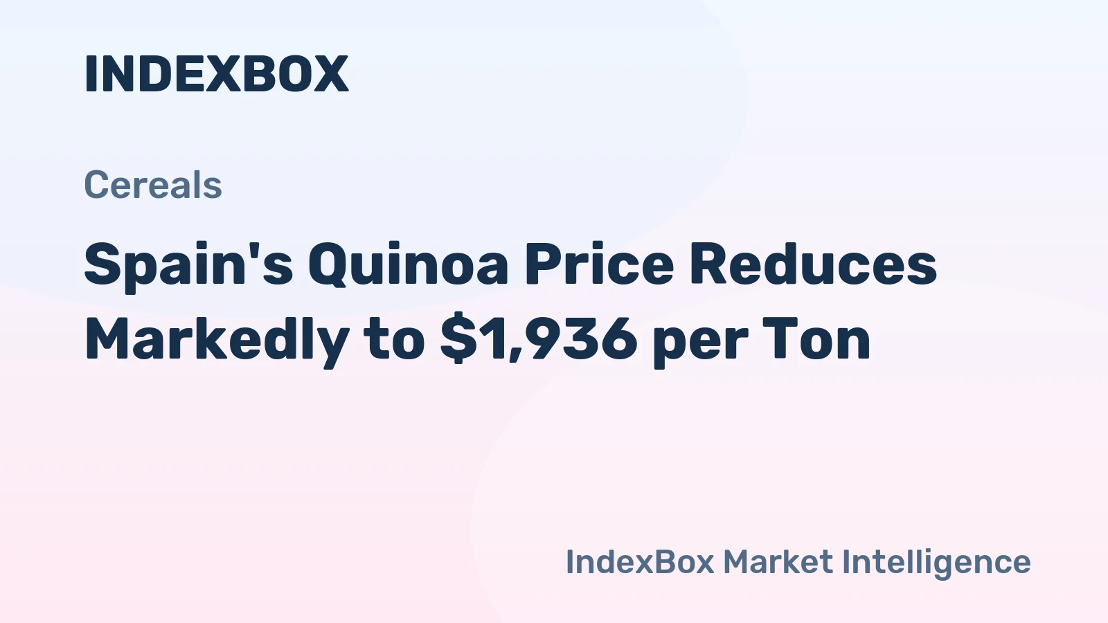 Spain's Quinoa Price Reduces Markedly to $1,936 per Ton