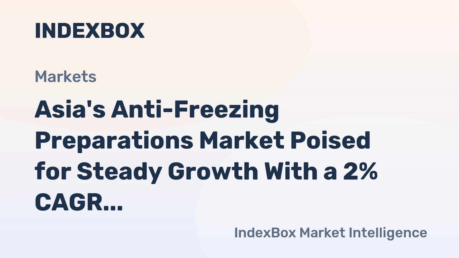 Asia's Anti-Freezing Preparations Market Poised for Steady Growth With a 2% CAGR in Value Through 2035