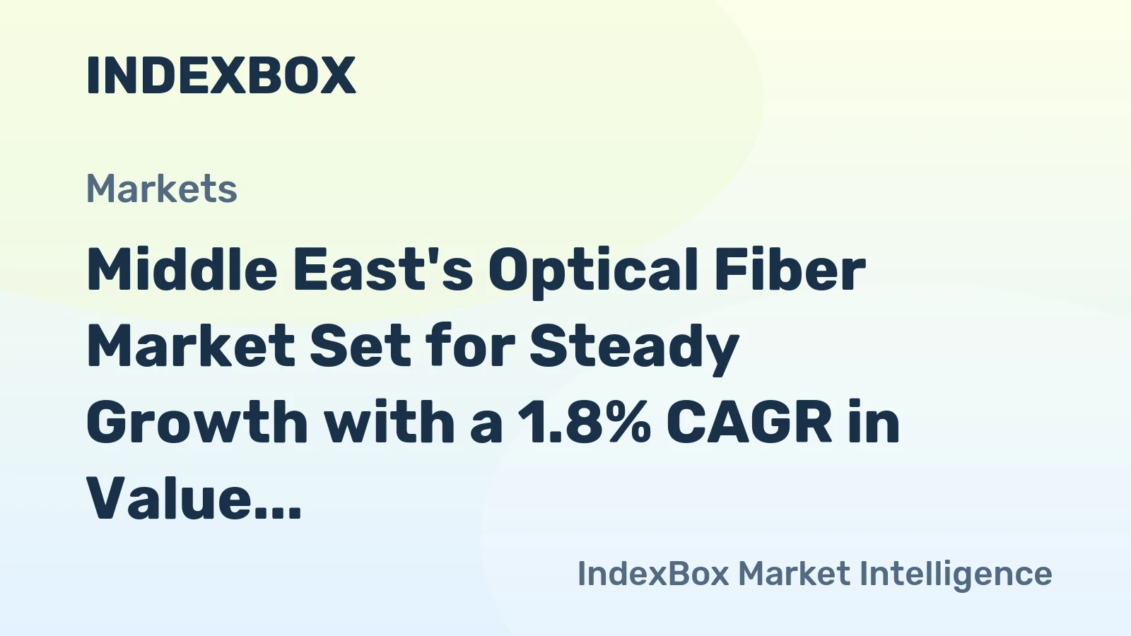 Middle East's Optical Fiber Market Set for Steady Growth with a 1.8% CAGR in Value
