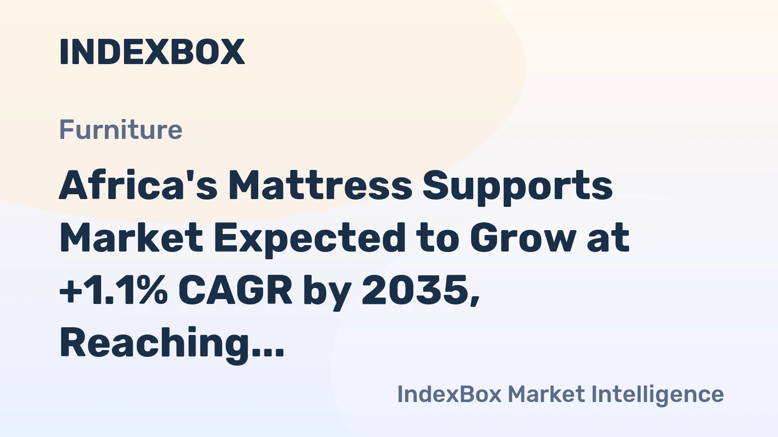Africa's Mattress Supports Market Expected to Grow at +1.1% CAGR by 2035, Reaching $725M in Value