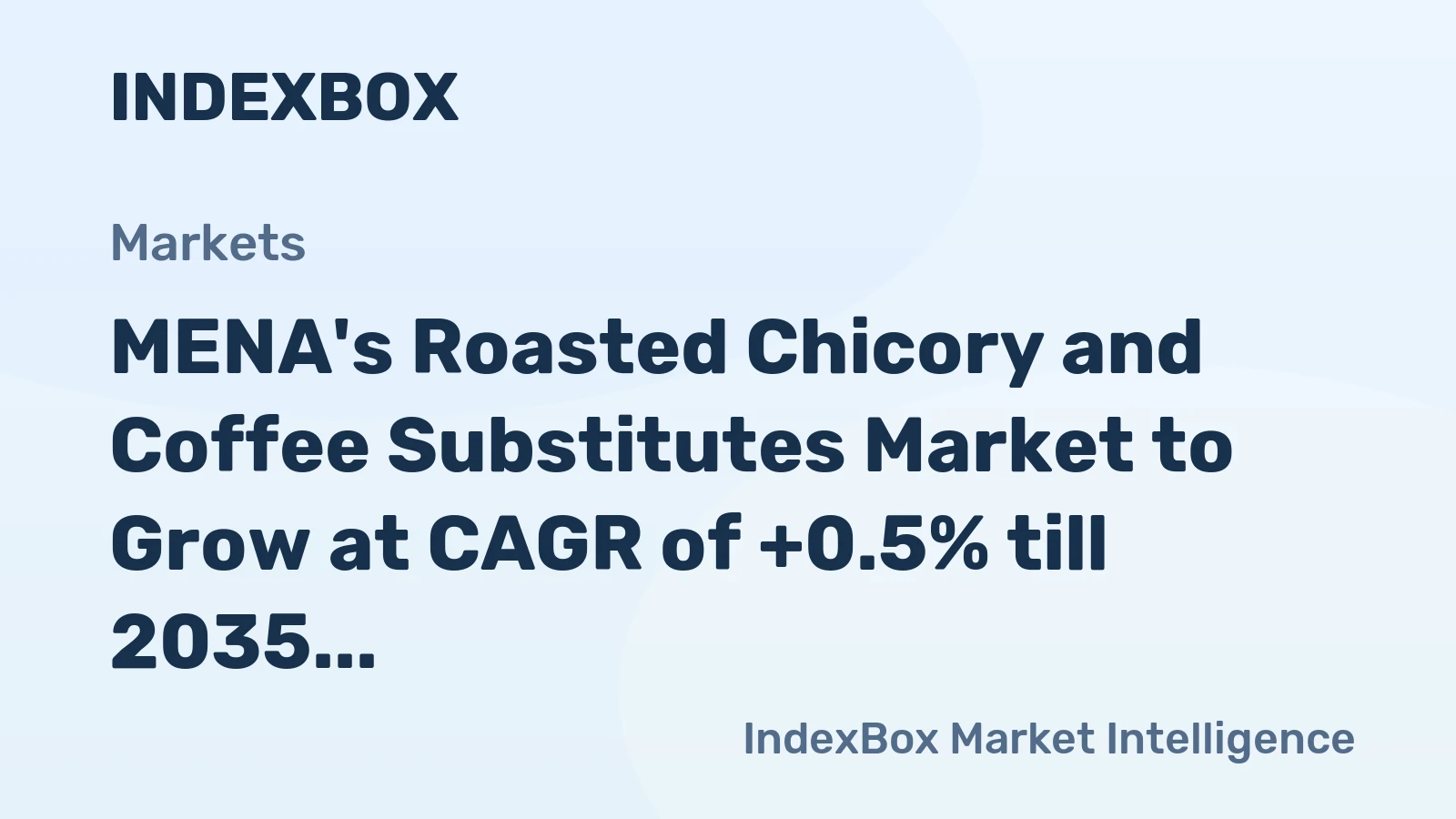 MENA's Roasted Chicory and Coffee Substitutes Market to Grow at CAGR of +0.5% till 2035