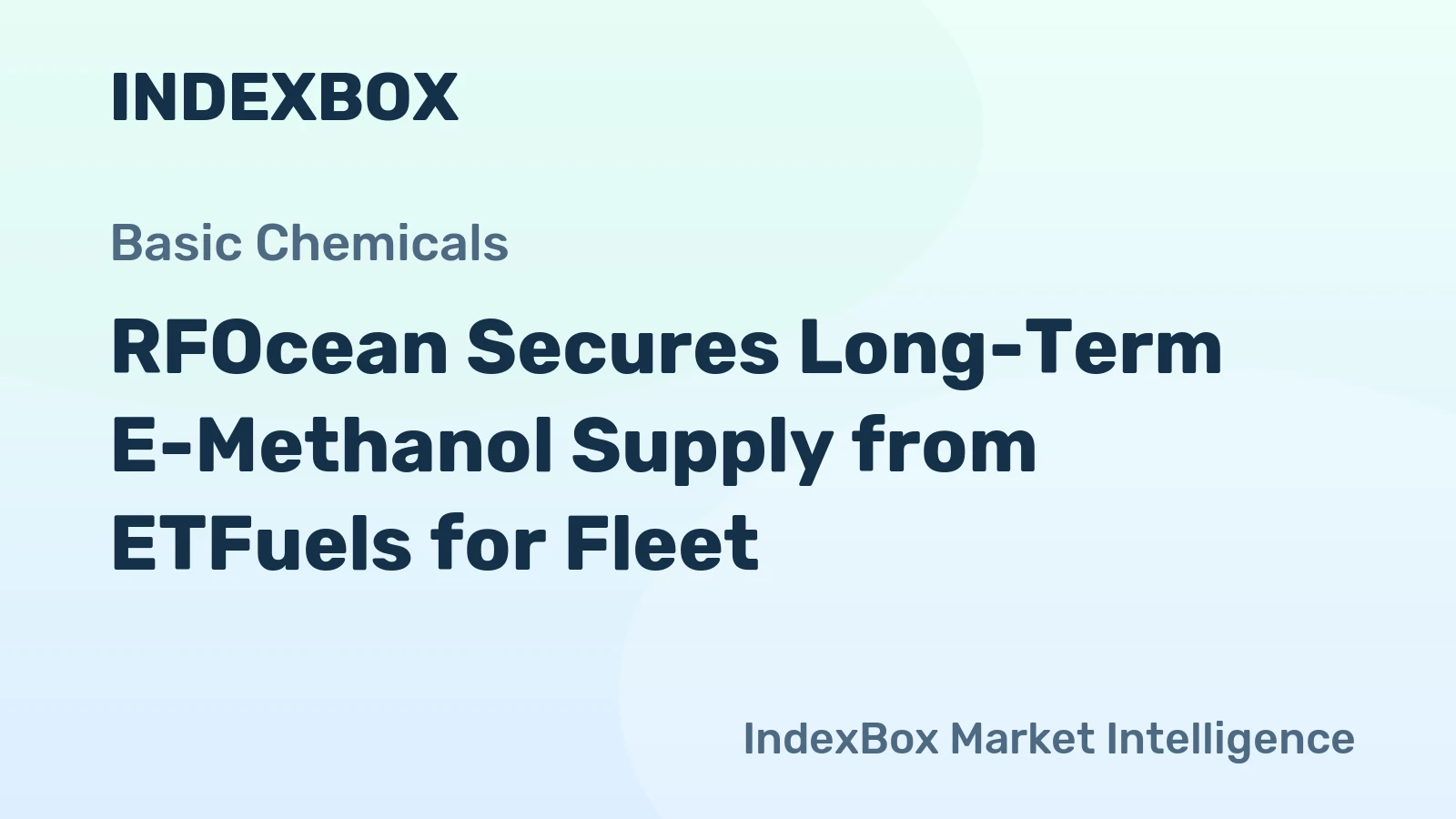 RFOcean Secures Long-Term E-Methanol Supply from ETFuels for Fleet
