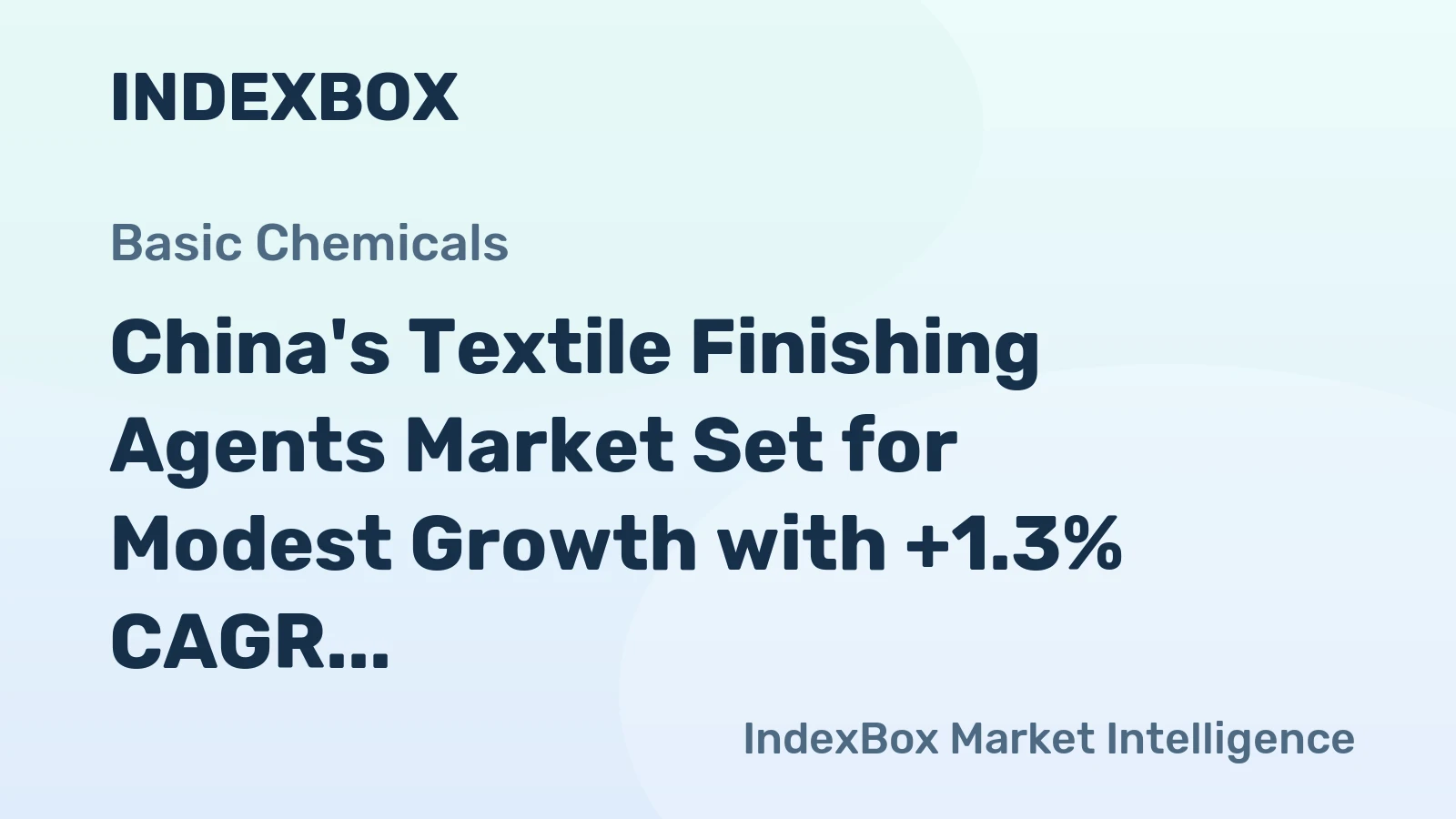 China's Textile Finishing Agents Market Set for Modest Growth with +1.3% CAGR Through 2035