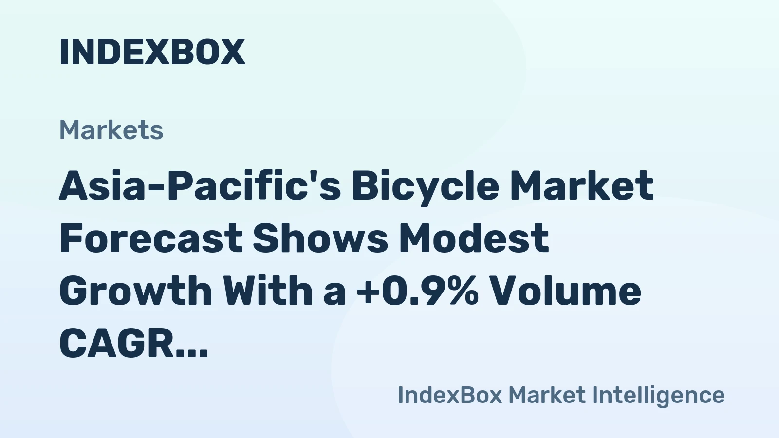 Asia-Pacific's Bicycle Market Forecast Shows Modest Growth With a +0.9% Volume CAGR Through 2035