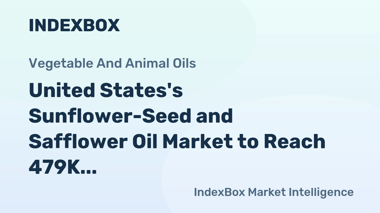 United States's Sunflower-Seed and Safflower Oil Market to Reach 479K Tons and $693M by 2035