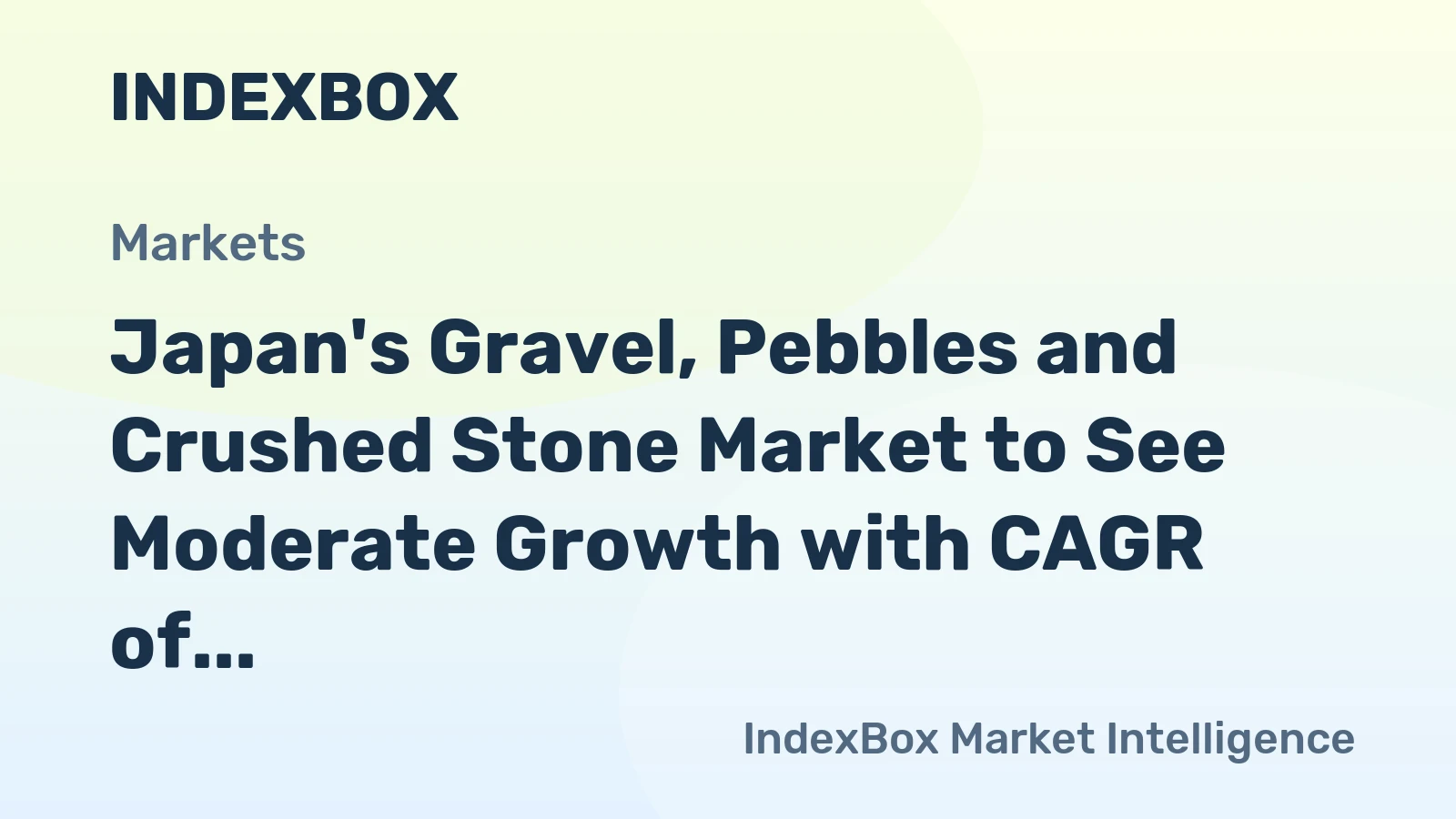 Japan's Gravel, Pebbles and Crushed Stone Market to See Moderate Growth with CAGR of +1.2% from 2024-2035