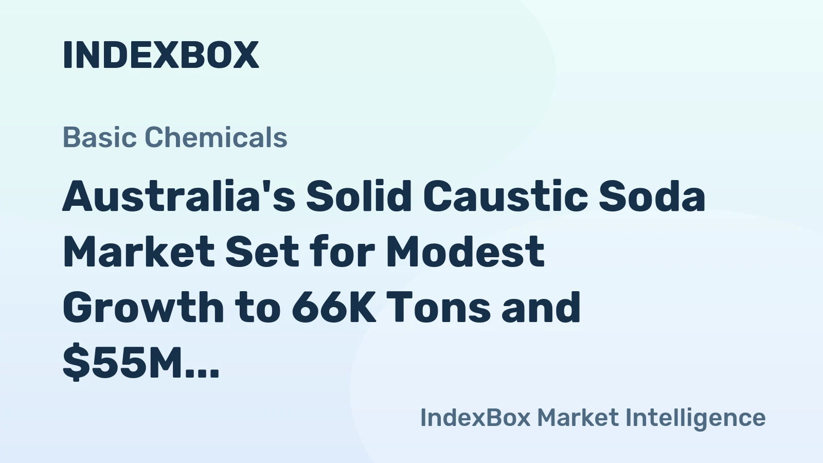 Australia's Solid Caustic Soda Market Set for Modest Growth to 66K Tons and $55M