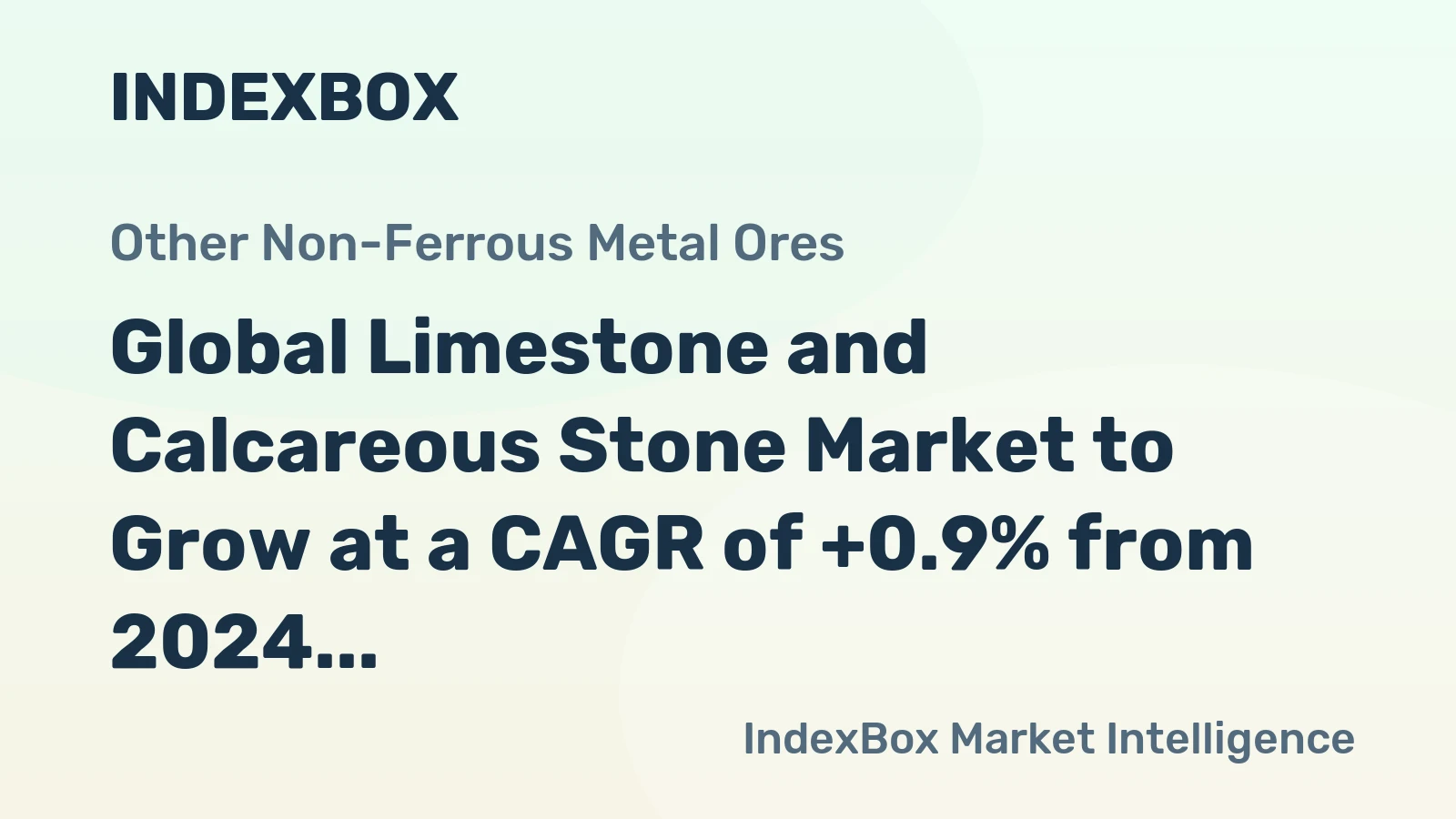 Global Limestone and Calcareous Stone Market to Grow at a CAGR of +0.9% from 2024 to 2035, Reaching $337.9B by 2035