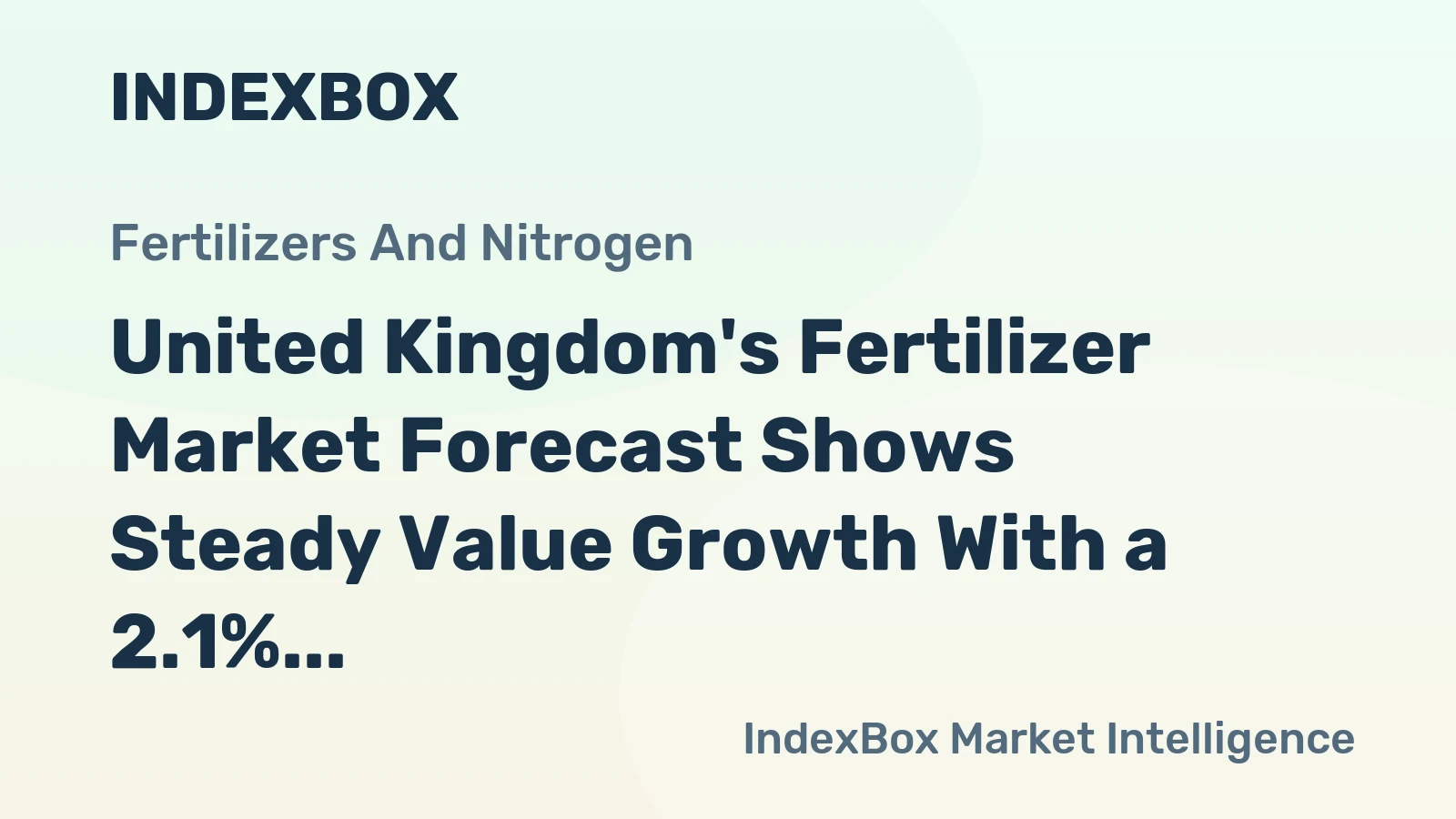 United Kingdom's Fertilizer Market Forecast Shows Steady Value Growth With a 2.1% CAGR
