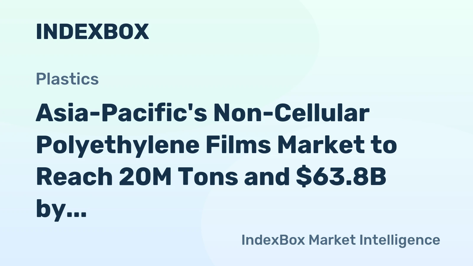 Asia-Pacific's Non-Cellular Polyethylene Films Market to Reach 20M Tons and $63.8B by 2035