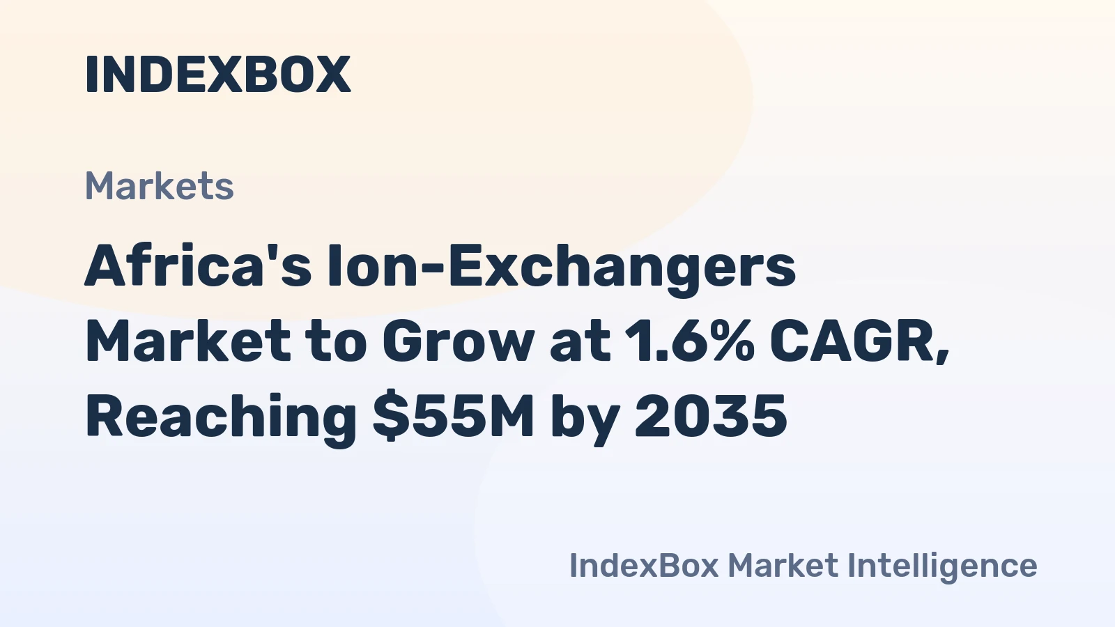 Africa's Ion-Exchangers Market to Grow at 1.6% CAGR, Reaching $55M by 2035