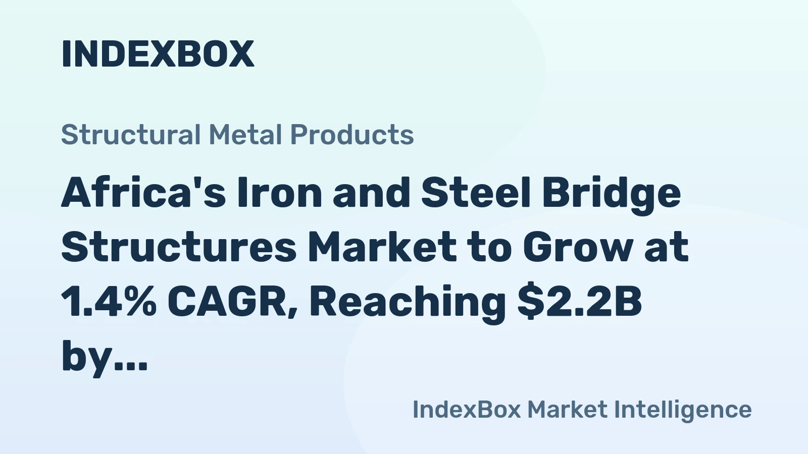 Africa's Iron and Steel Bridge Structures Market to Grow at 1.4% CAGR, Reaching $2.2B by 2035