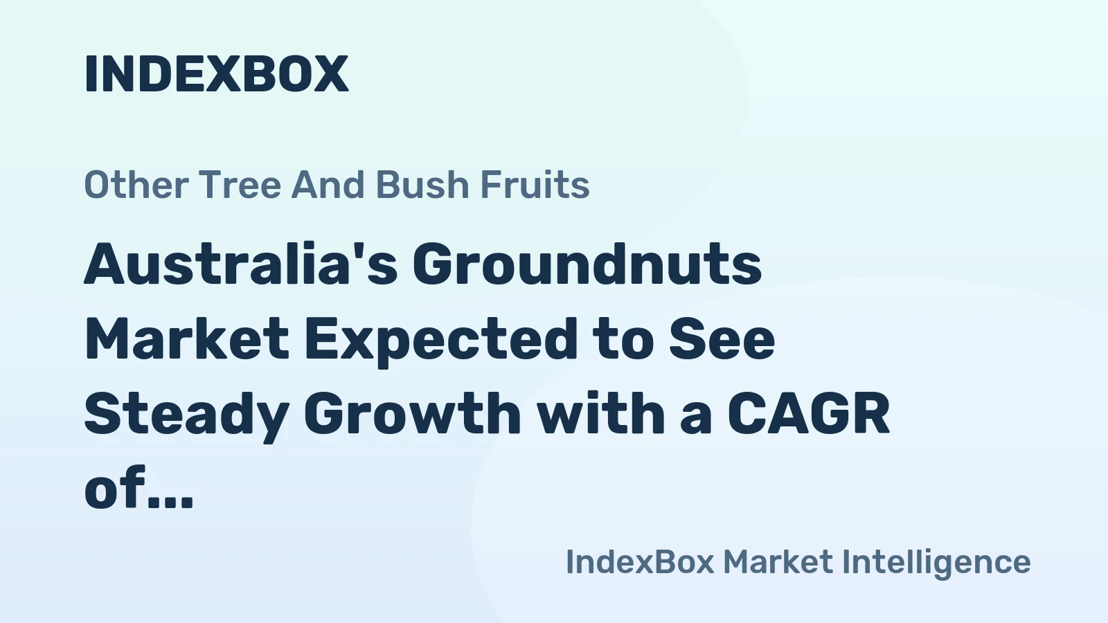 Australia's Groundnuts Market Expected to See Steady Growth with a CAGR of +2.0% from 2024-2035