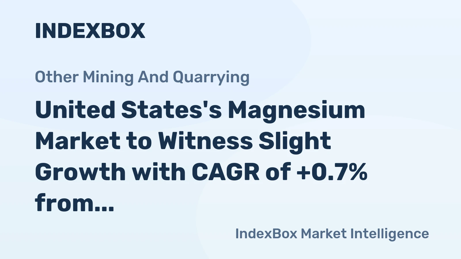 United States's Magnesium Market to Witness Slight Growth with CAGR of +0.7% from 2024 to 2035