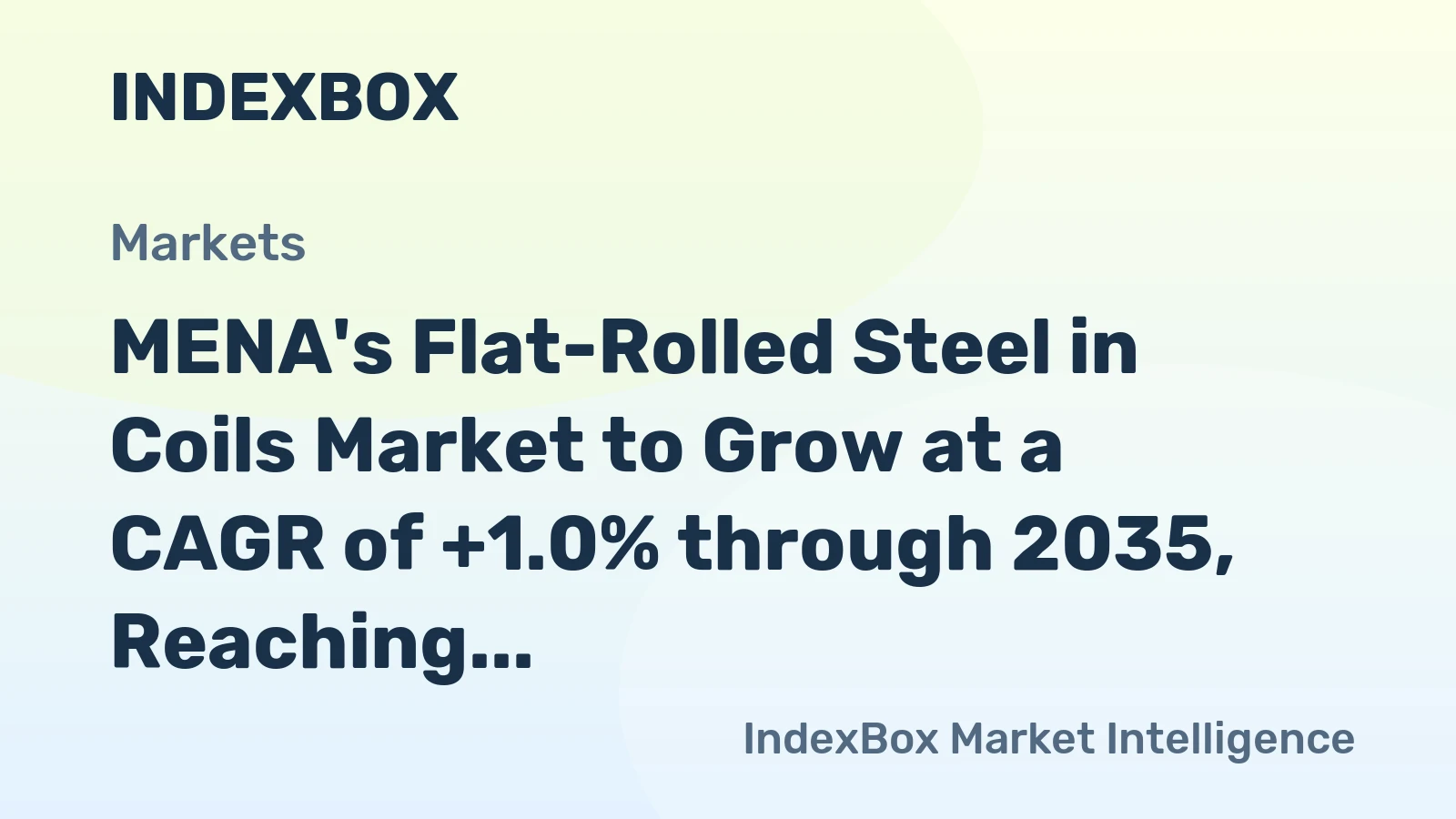 MENA's Flat-Rolled Steel in Coils Market to Grow at a CAGR of +1.0% through 2035, Reaching $20.2B