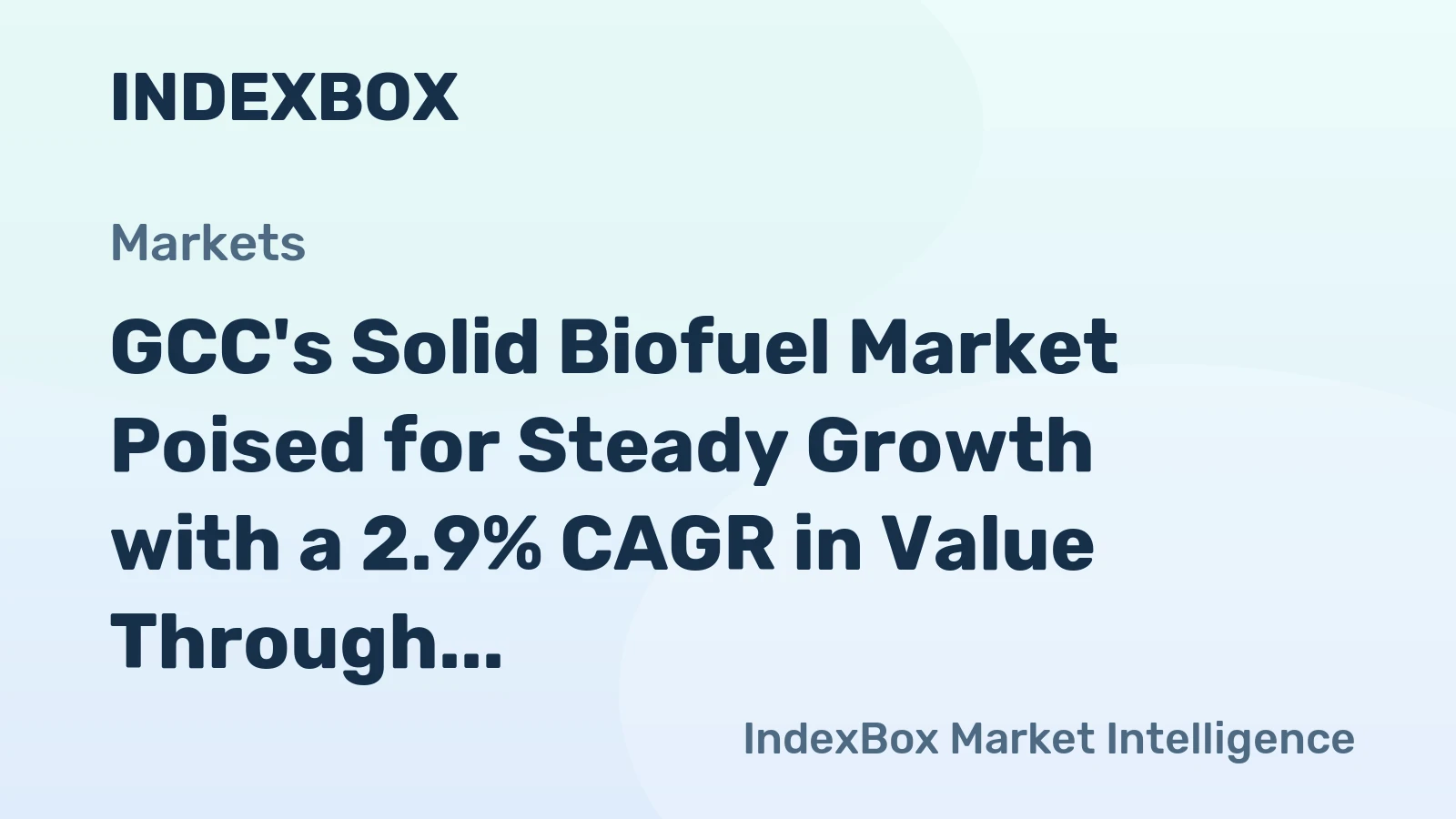 GCC's Solid Biofuel Market Poised for Steady Growth with a 2.9% CAGR in Value Through 2035