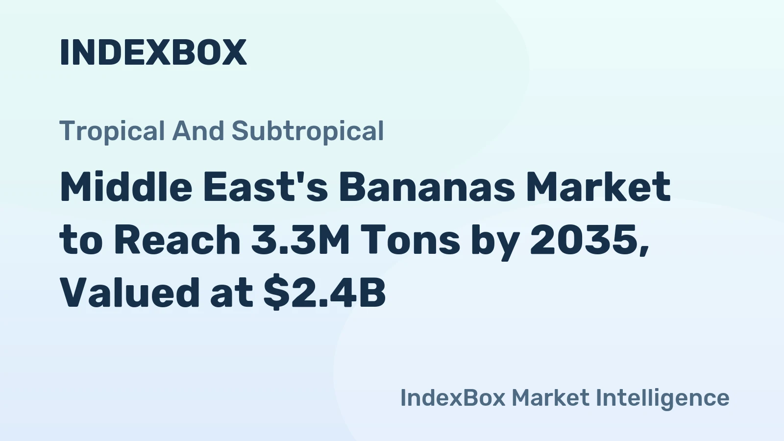 Middle East's Bananas Market to Reach 3.3M Tons by 2035, Valued at $2.4B