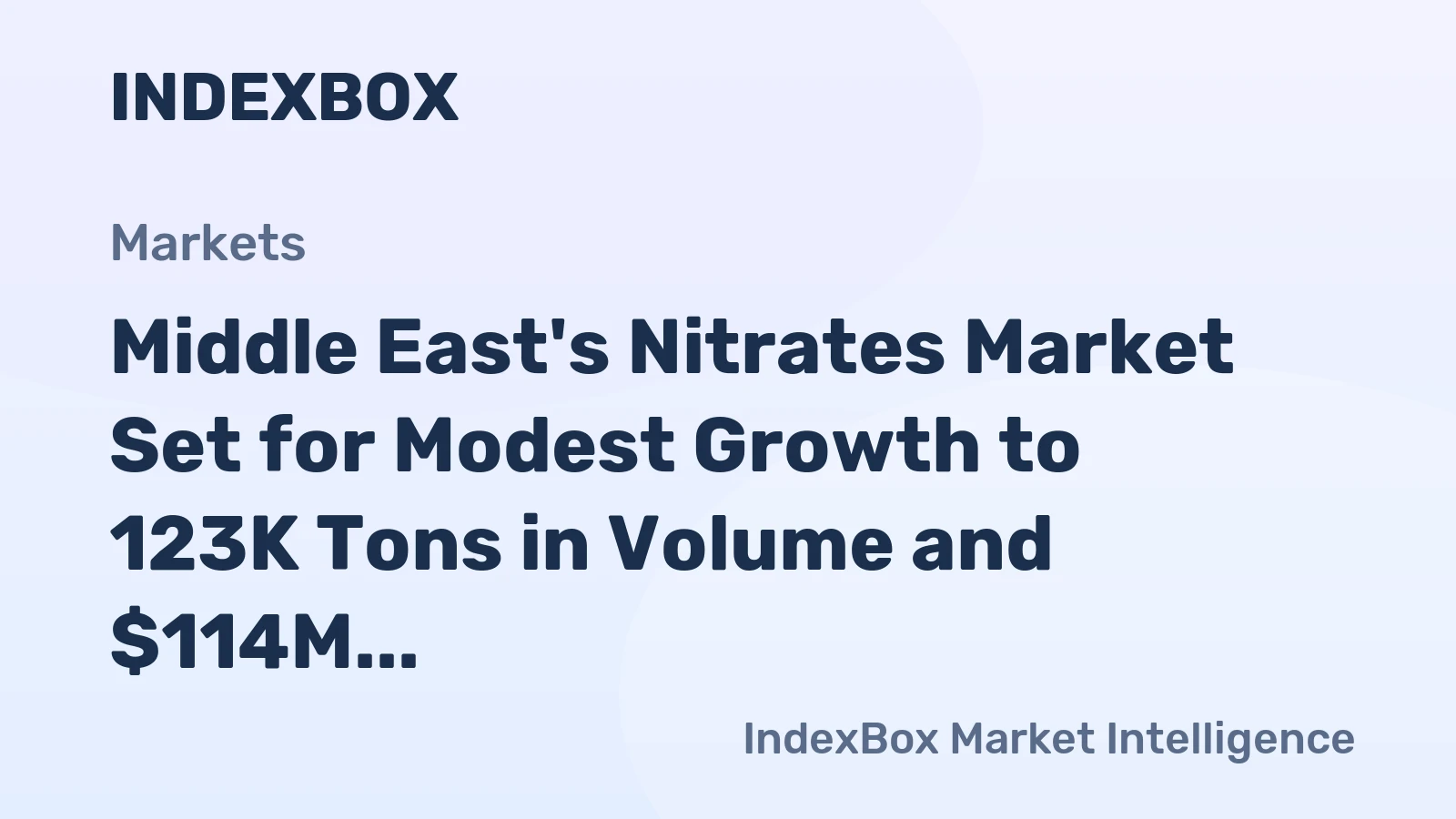 Middle East's Nitrates Market Set for Modest Growth to 123K Tons in Volume and $114M in Value