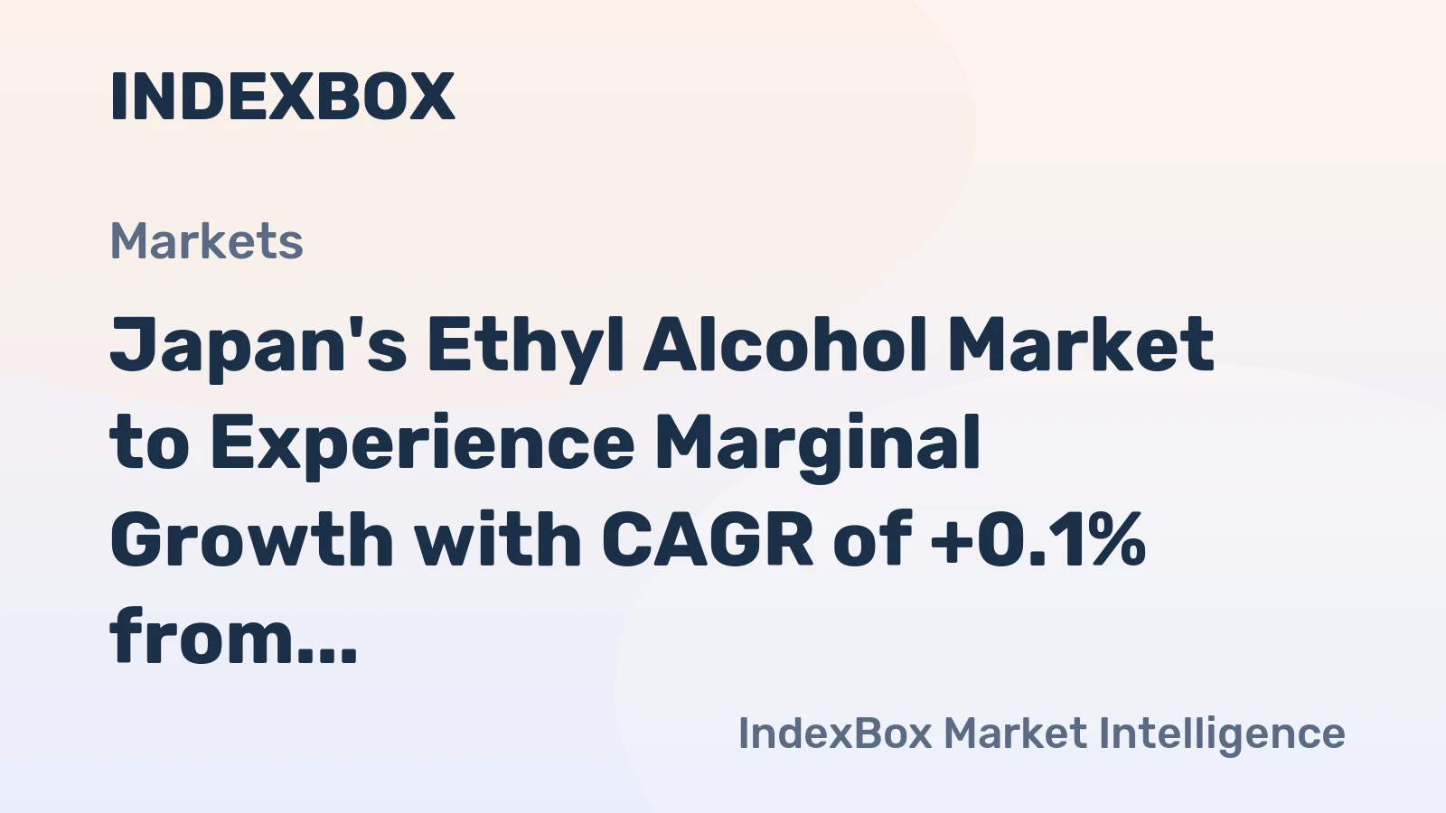Japan's Ethyl Alcohol Market to Experience Marginal Growth with CAGR of +0.1% from 2024 to 2035