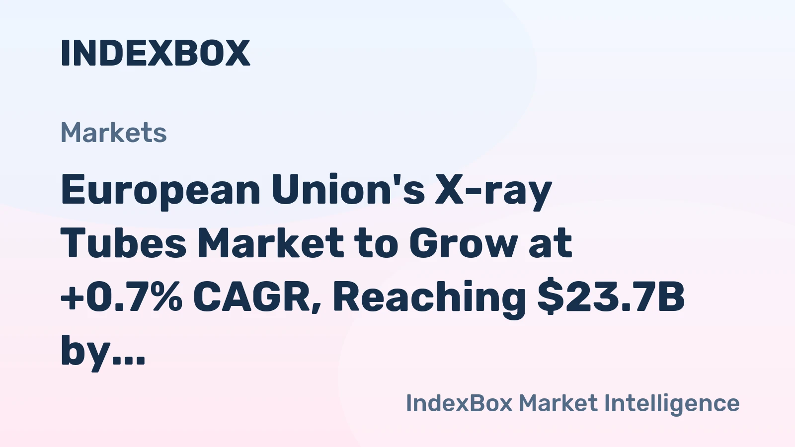 European Union's X-ray Tubes Market to Grow at +0.7% CAGR, Reaching $23.7B by 2035