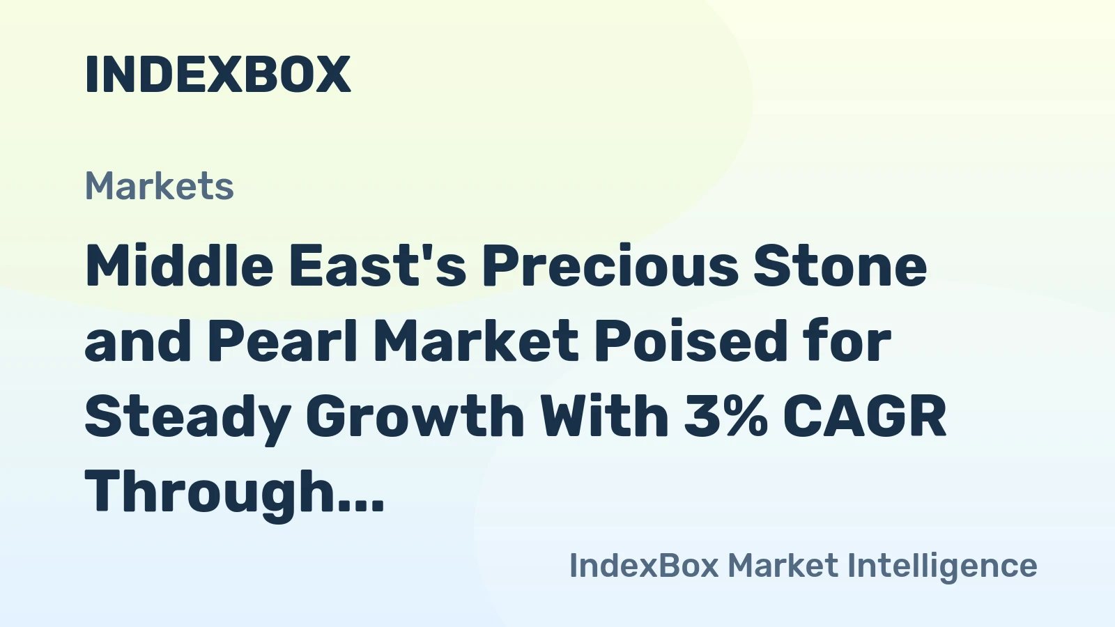 Middle East's Precious Stone and Pearl Market Poised for Steady Growth With 3% CAGR Through 2035
