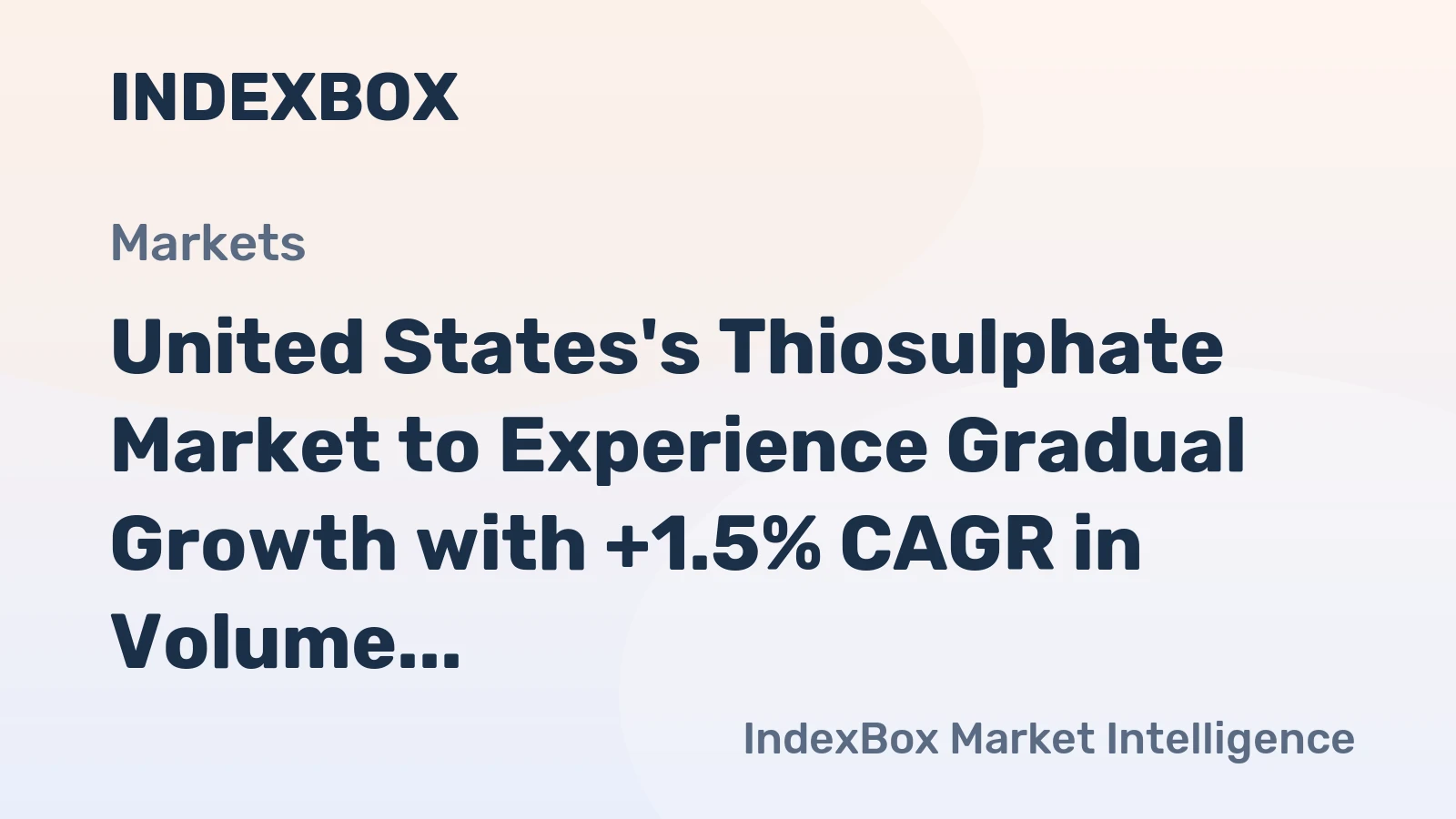 United States's Thiosulphate Market to Experience Gradual Growth with +1.5% CAGR in Volume Over Next Decade