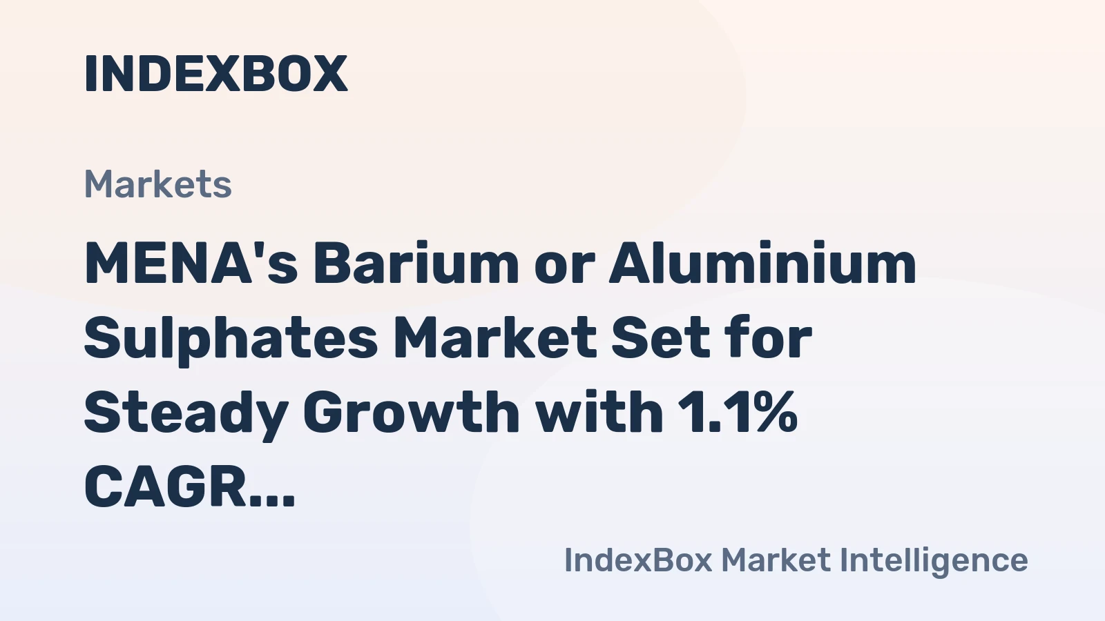 MENA's Barium or Aluminium Sulphates Market Set for Steady Growth with 1.1% CAGR Through 2035