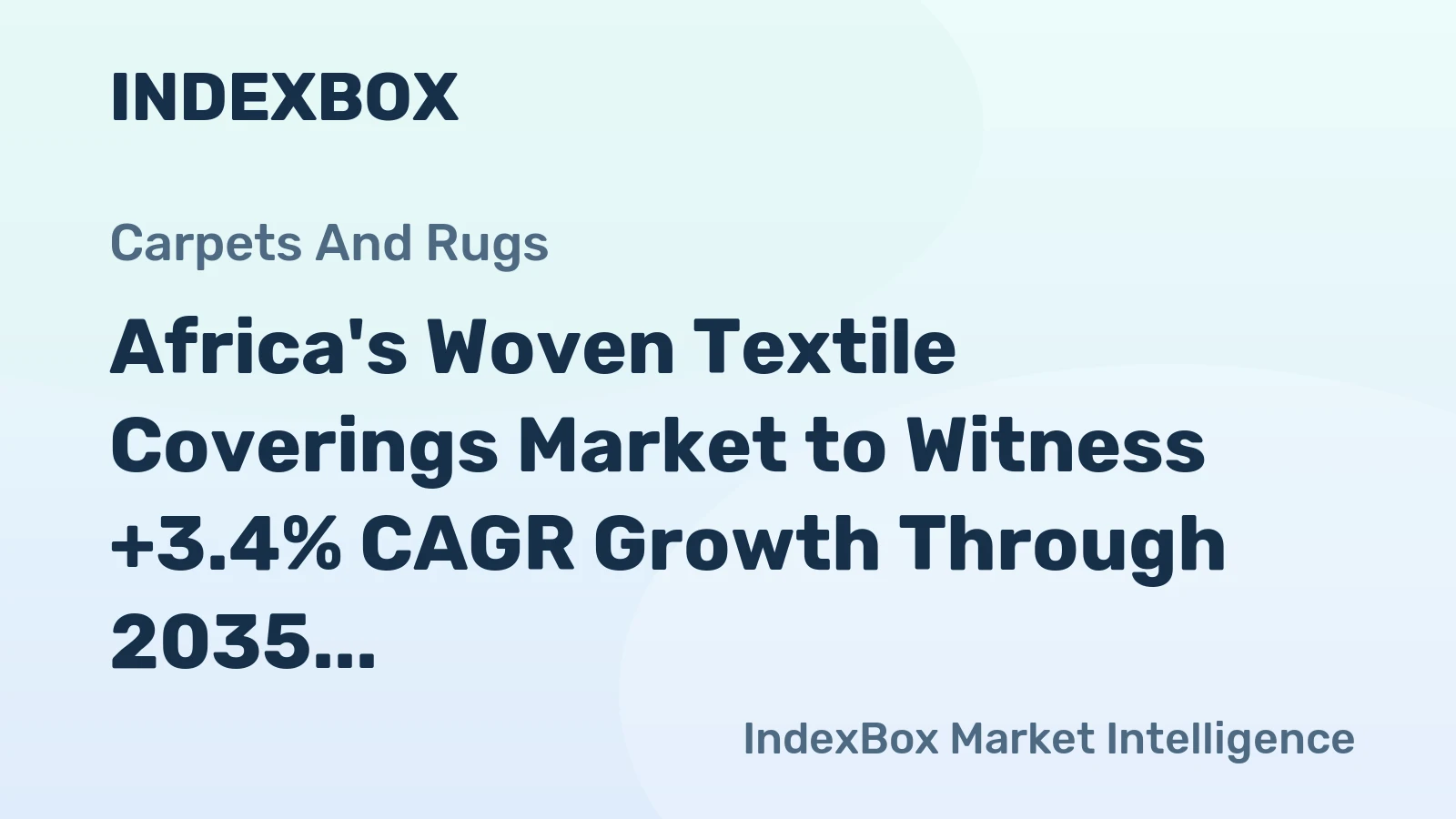 Africa's Woven Textile Coverings Market to Witness +3.4% CAGR Growth Through 2035, Reaching $4.9B