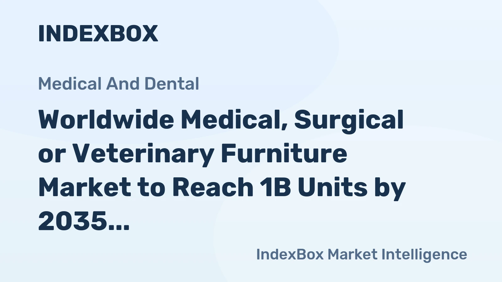 Worldwide Medical, Surgical or Veterinary Furniture Market to Reach 1B Units by 2035 with +1.0% CAGR