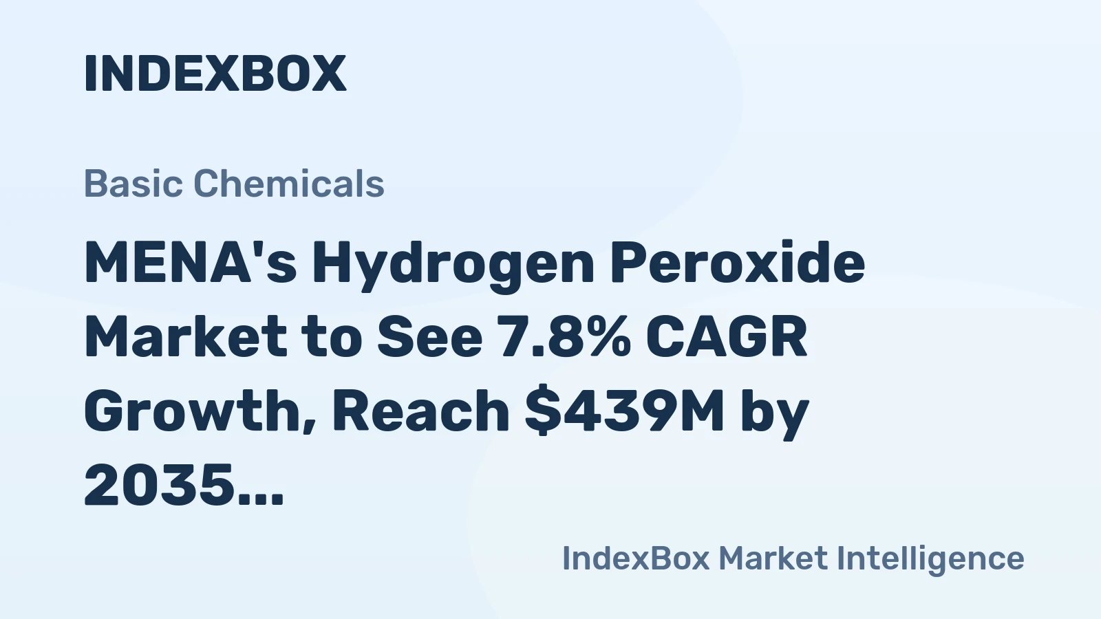 MENA's Hydrogen Peroxide Market to See 7.8% CAGR Growth, Reach $439M by 2035