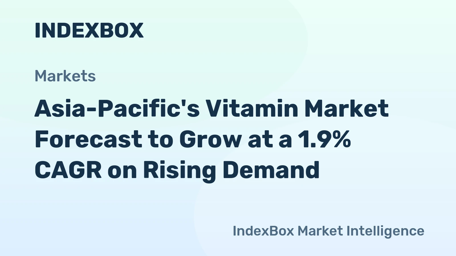 Asia-Pacific's Vitamin Market Forecast to Grow at a 1.9% CAGR on Rising Demand