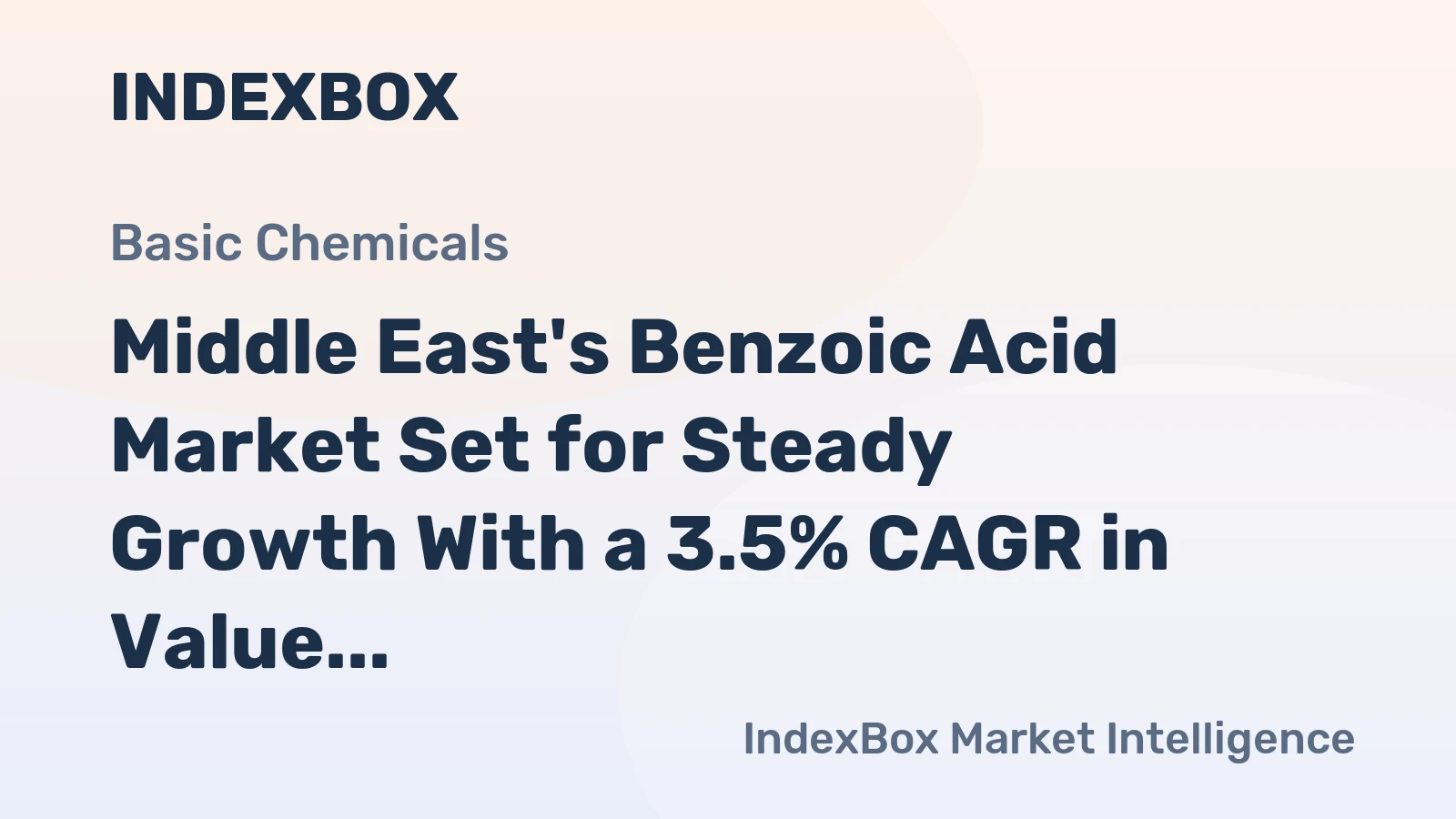 Middle East's Benzoic Acid Market Set for Steady Growth With a 3.5% CAGR in Value