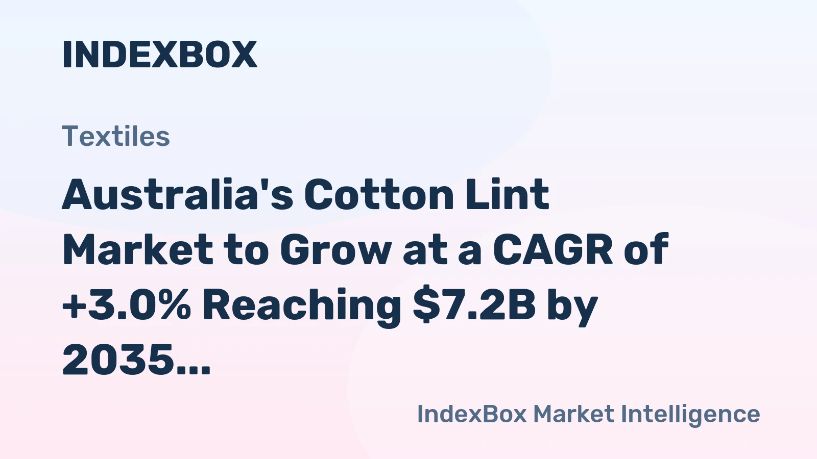 Australia's Cotton Lint Market to Grow at a CAGR of +3.0% Reaching $7.2B by 2035
