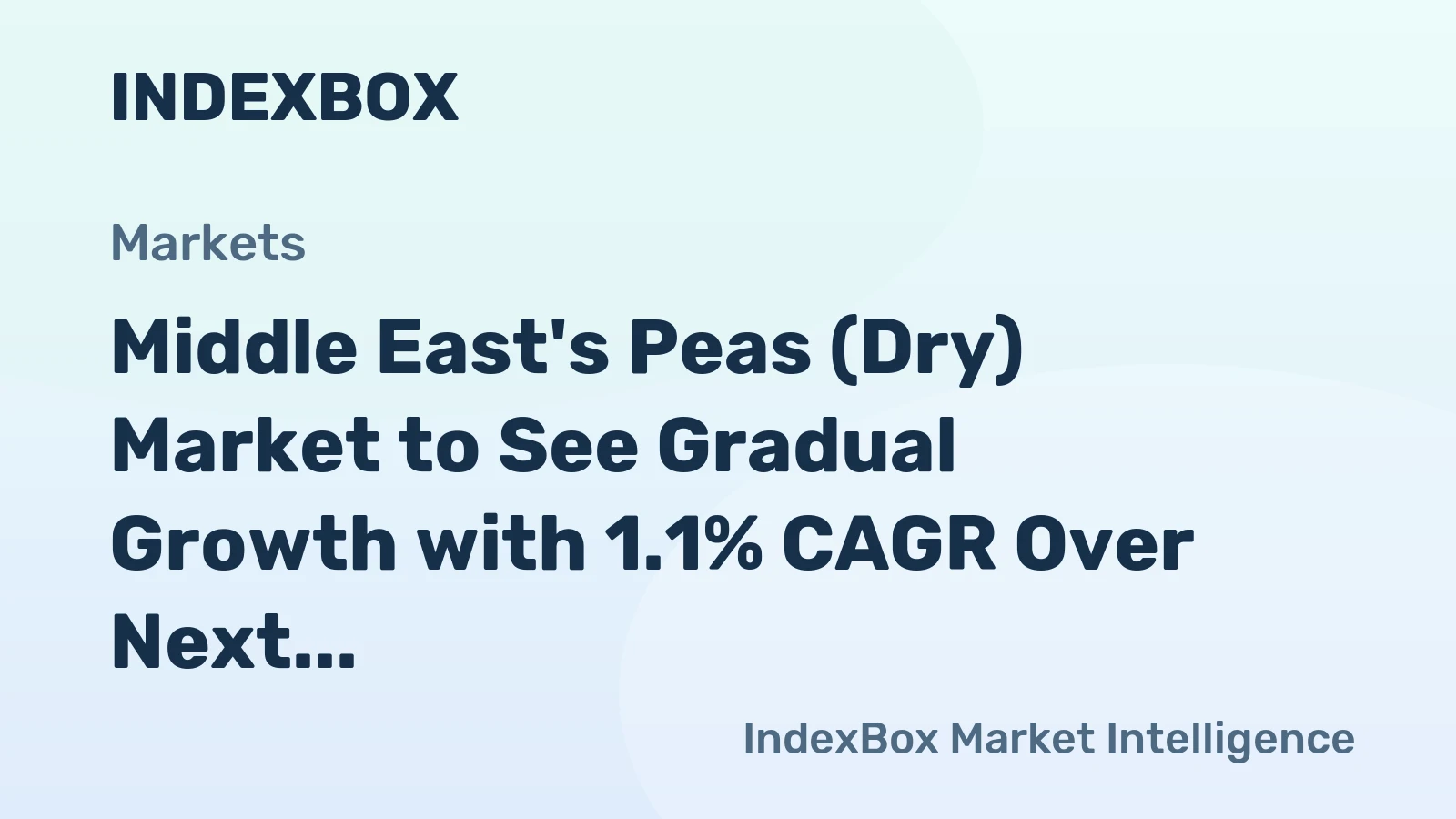 Middle East's Peas (Dry) Market to See Gradual Growth with 1.1% CAGR Over Next Decade