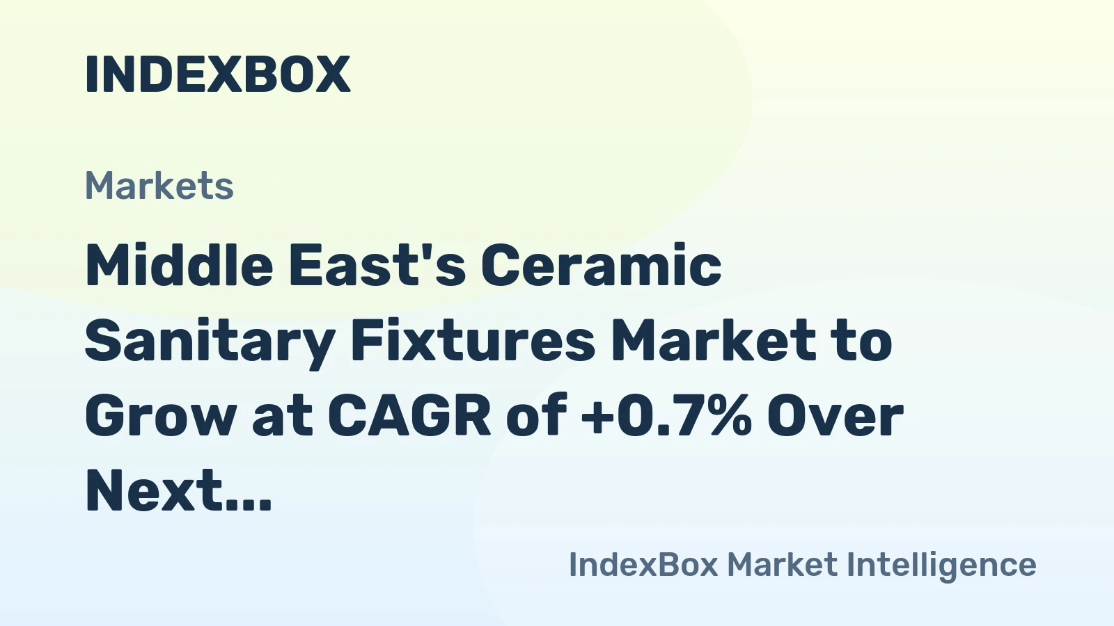 Middle East's Ceramic Sanitary Fixtures Market to Grow at CAGR of +0.7% Over Next Decade
