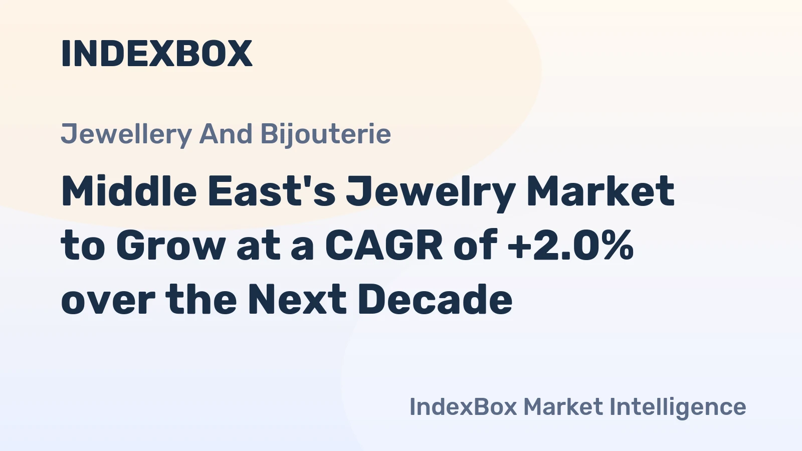 Middle East's Jewelry Market to Grow at a CAGR of +2.0% over the Next Decade