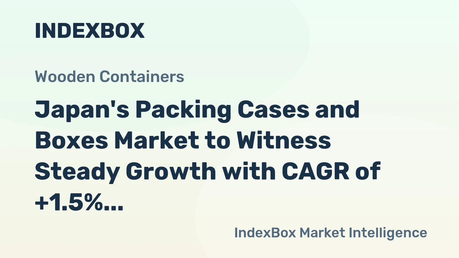 Japan's Packing Cases and Boxes Market to Witness Steady Growth with CAGR of +1.5% in Volume and +3.0% in Value by 2035