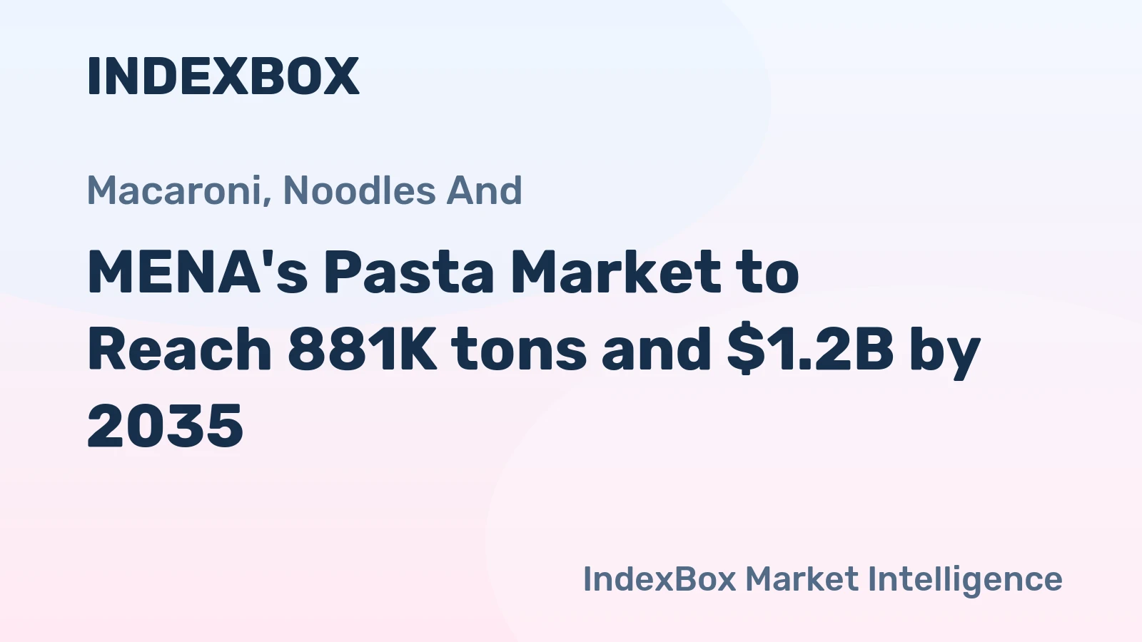 MENA's Pasta Market to Reach 881K tons and $1.2B by 2035