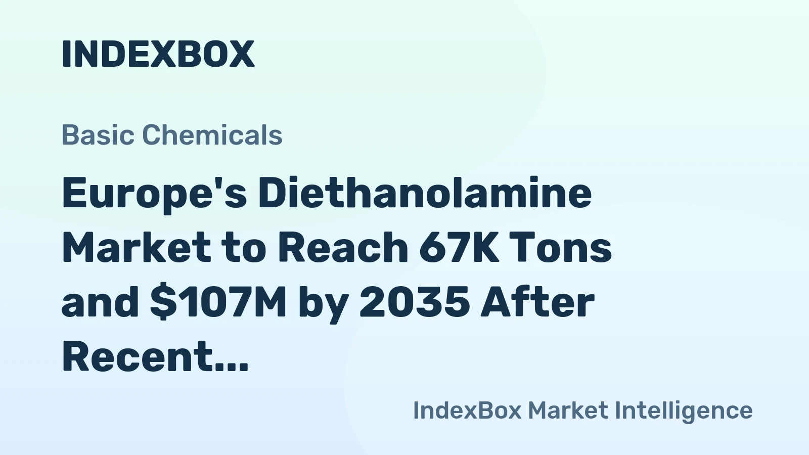 Europe's Diethanolamine Market to Reach 67K Tons and $107M by 2035 After Recent Contraction